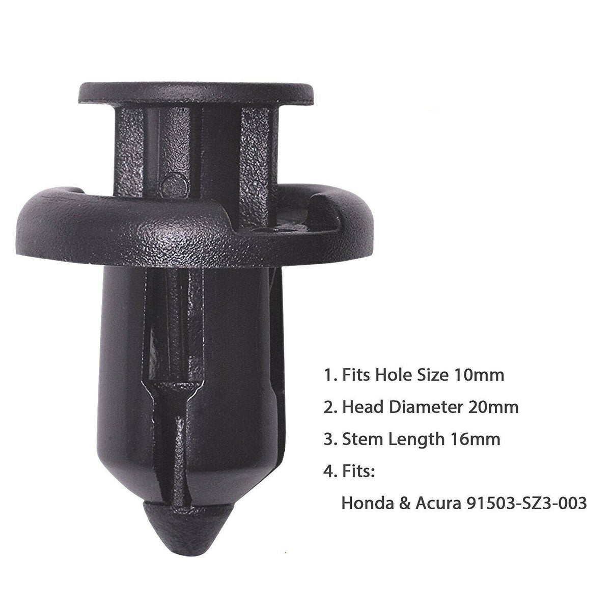 100 Pc Front Bumper Push Type Retainer Clips Fasteners Acura Honda ...